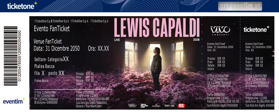 Lewis Capaldi RHO 17/06/2026 9:00 pm Tickets - TicketOne